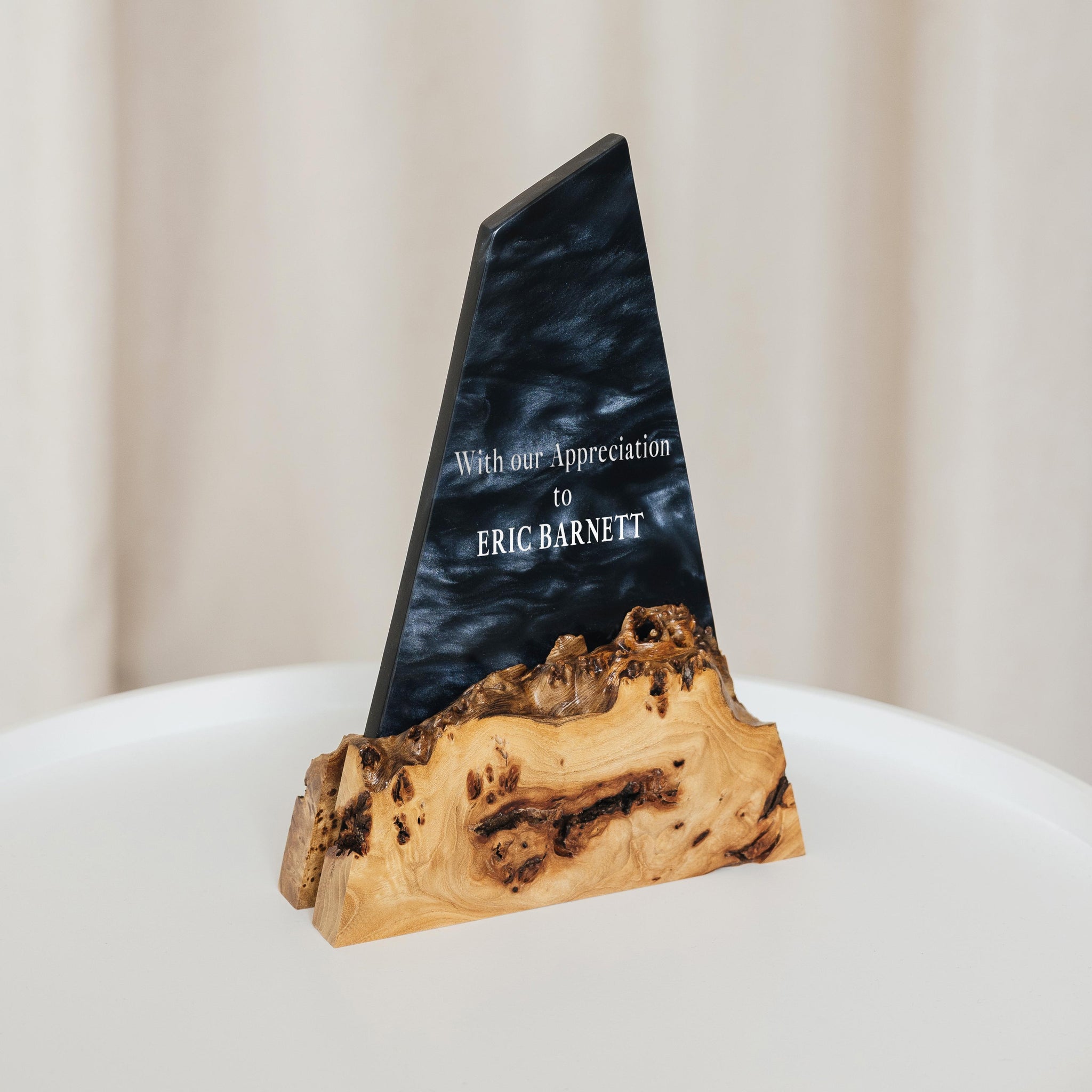 Black Pearl Epoxy & Wood Award Plaque